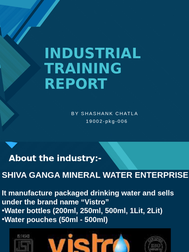 Shashank Industrial Training Seminar Final | PDF | Water