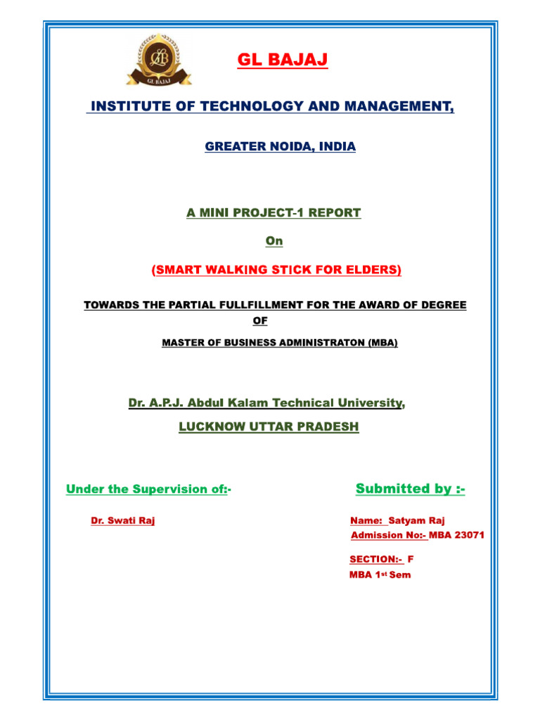 Mini Project File Satyam Raj Mba | PDF