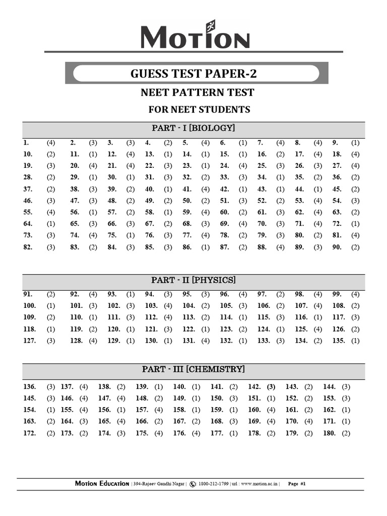 04_Guess Paper-2_Solution with Answer Key | PDF | Chess Theory | Chess