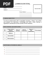 Indian CV Template and Format Guide | PDF