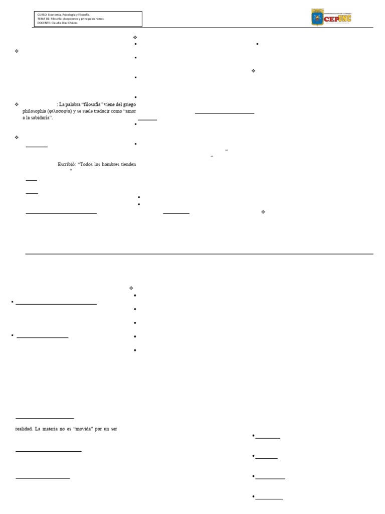 Resumen Semana 01 Filosofía Acepciones, Saberes Filosóficos ...