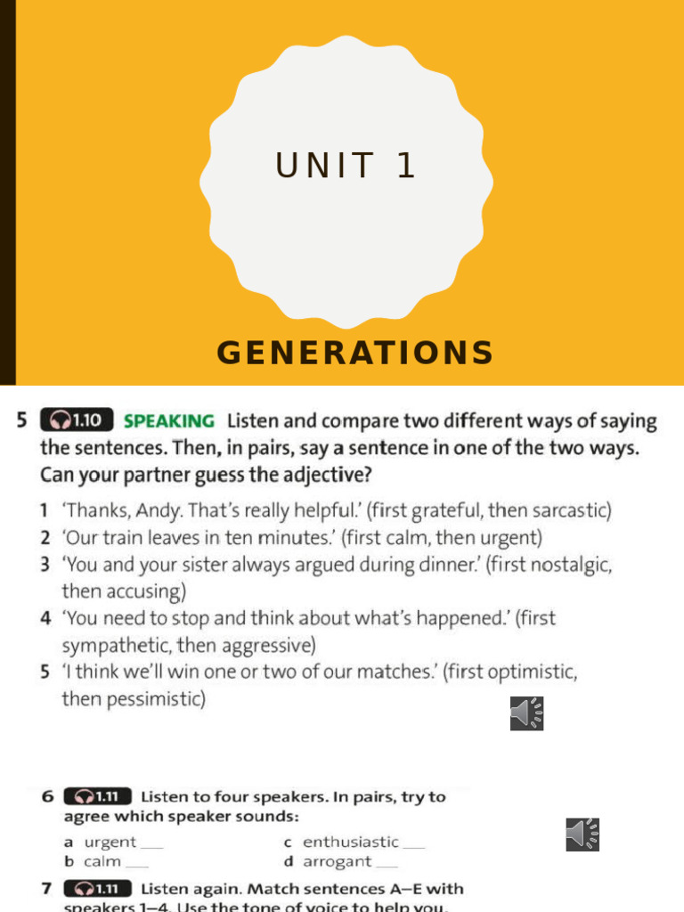 Unit 1 - Generations - Session 2 | PDF