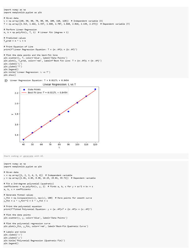 Curve Fitting - Ipynb - Colab | PDF