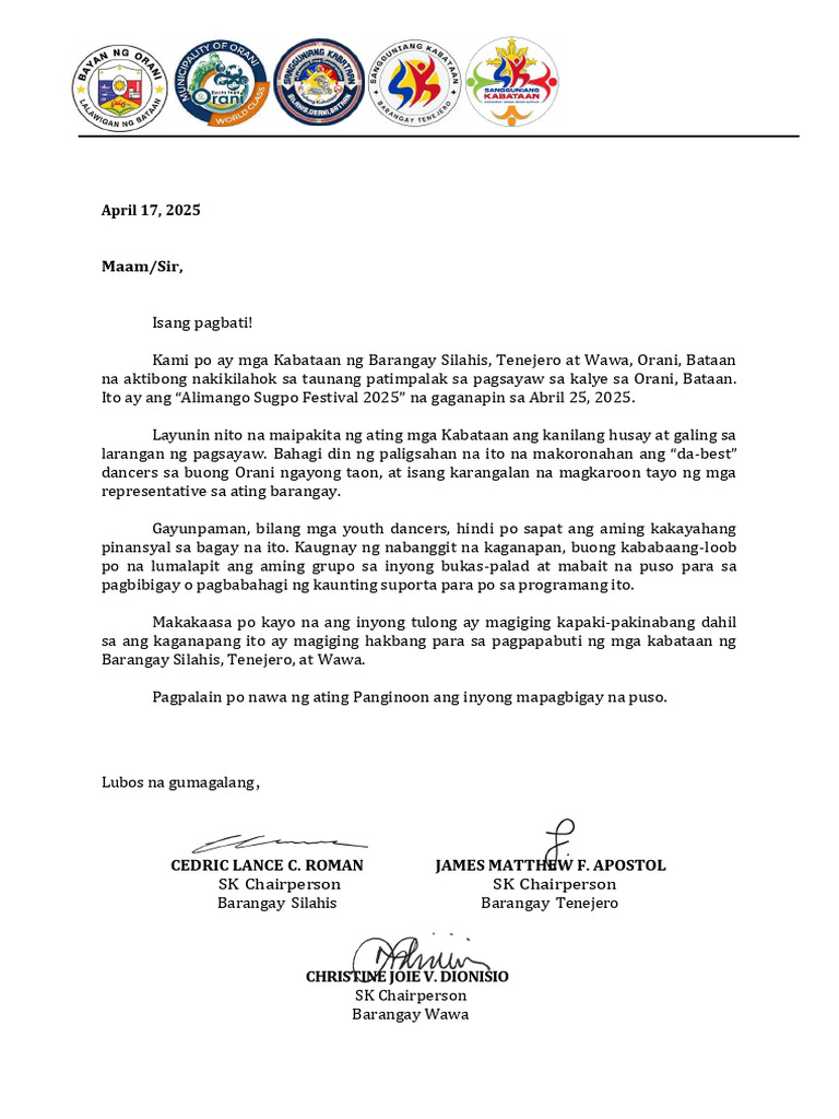 Solicitation Letter Asf | PDF