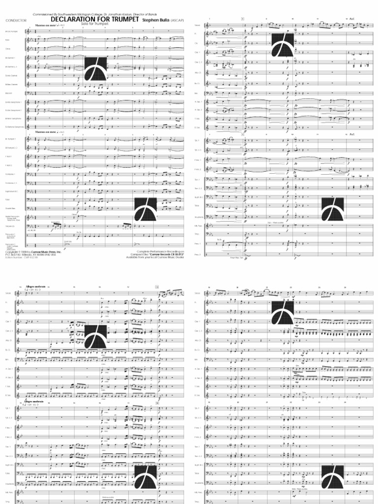 Declaration For Trumpet With Band Full Score With Watermark - Stephen ...