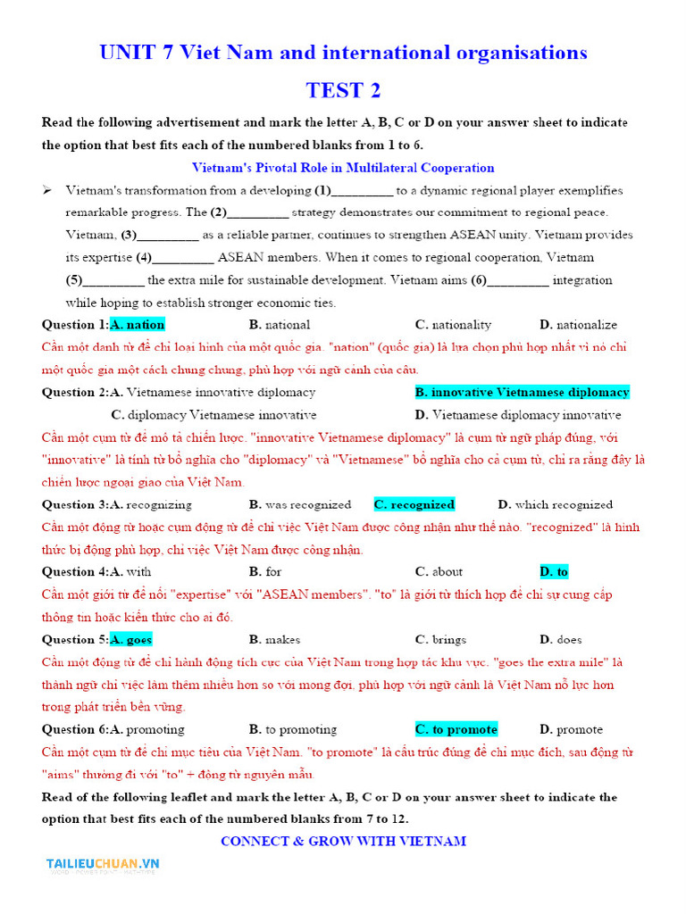 Unit 7 Grade 10 Test 2 Keydocx - 1600 - PDF - Gdrive.vip | PDF