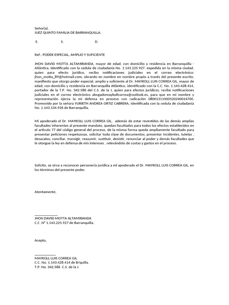 PODER ESPECIAL, AMPLIO Y SUFICIENTE | PDF