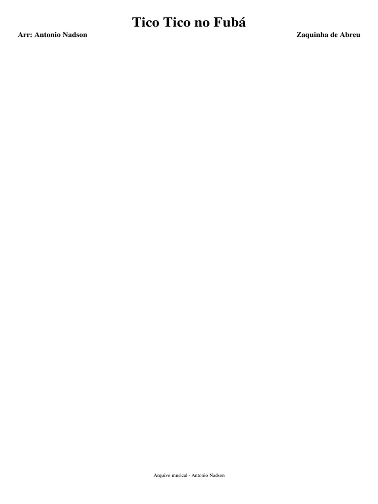Tico-Tico No Fubá Arr Antonio Nadson | PDF | American Styles Of Music | Jazz