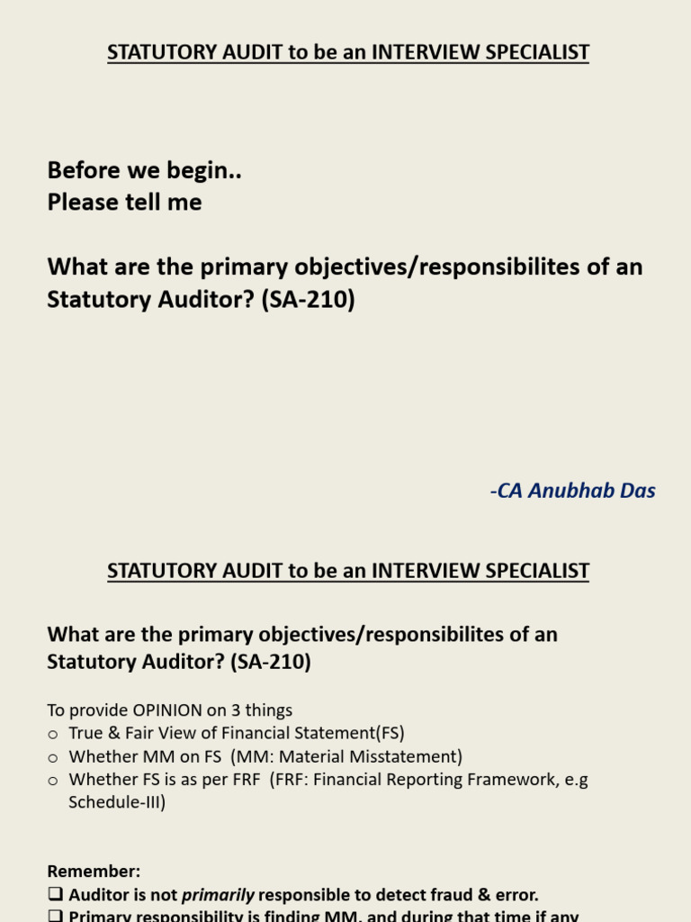 Stat Audit-Interview Specialist-Materiality | PDF | Audit | Auditor's ...