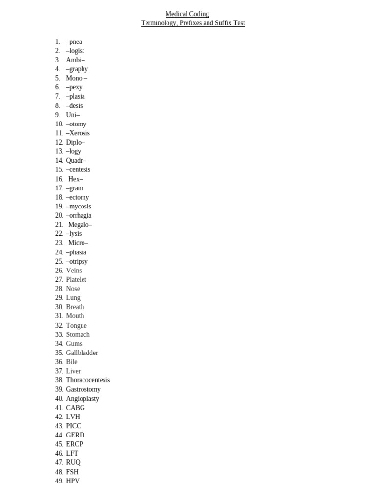 Prefix and Suffix Anatomy | PDF
