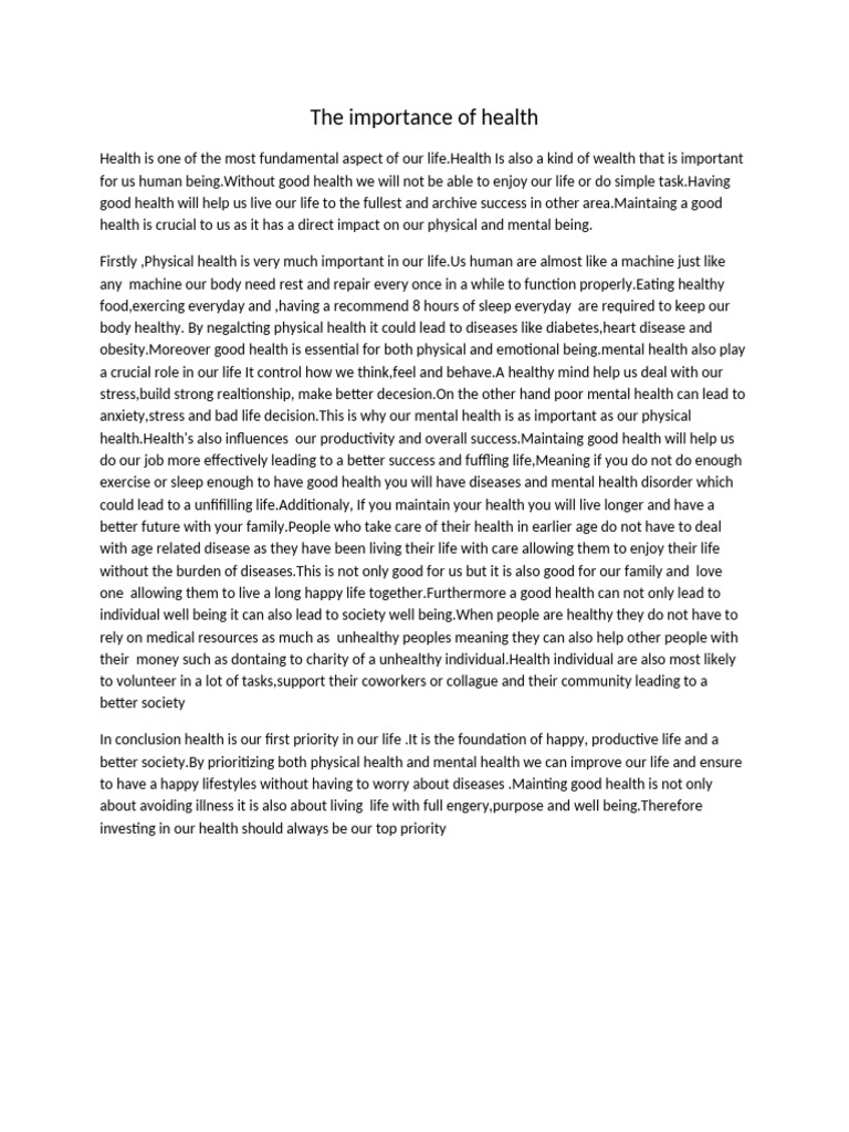 Health is one o-WPS Office(1) | PDF | Mental Health | Human Diseases ...