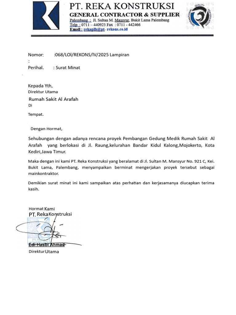 Loi Pt. Reka Konstruksi (1) | PDF