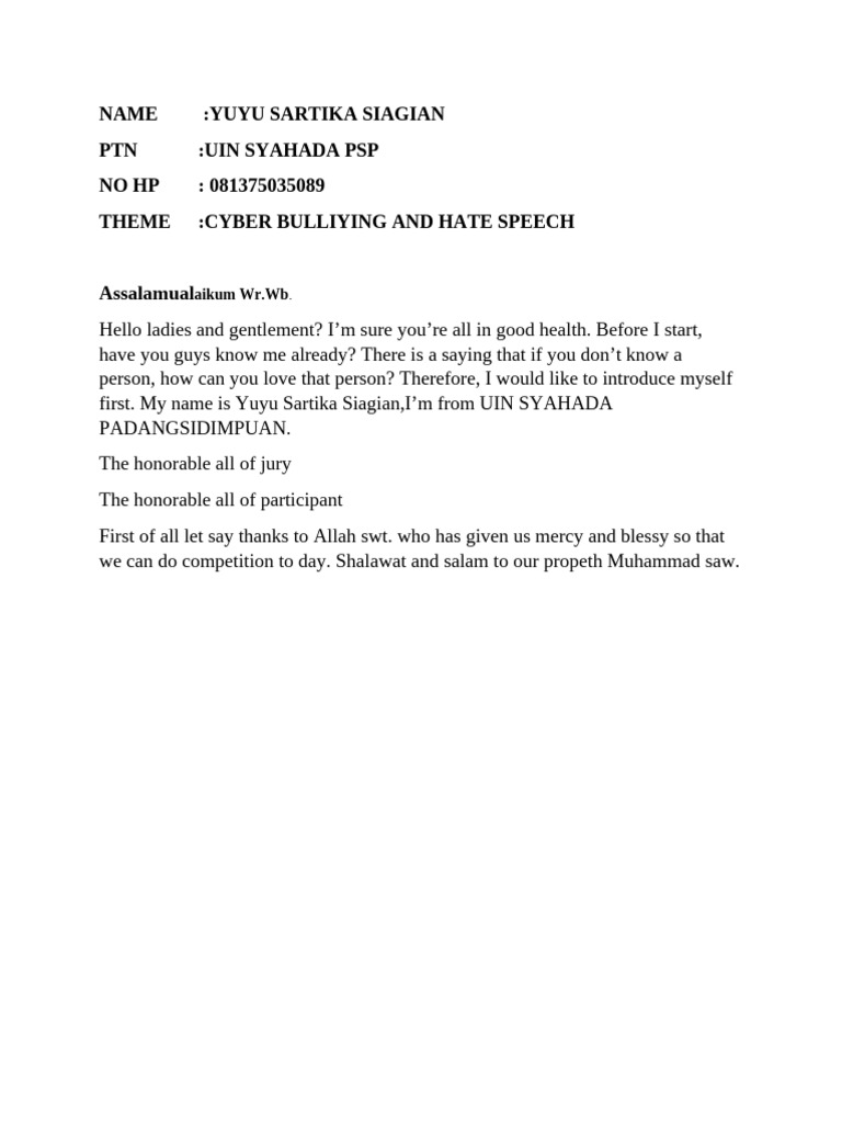 Speech | PDF