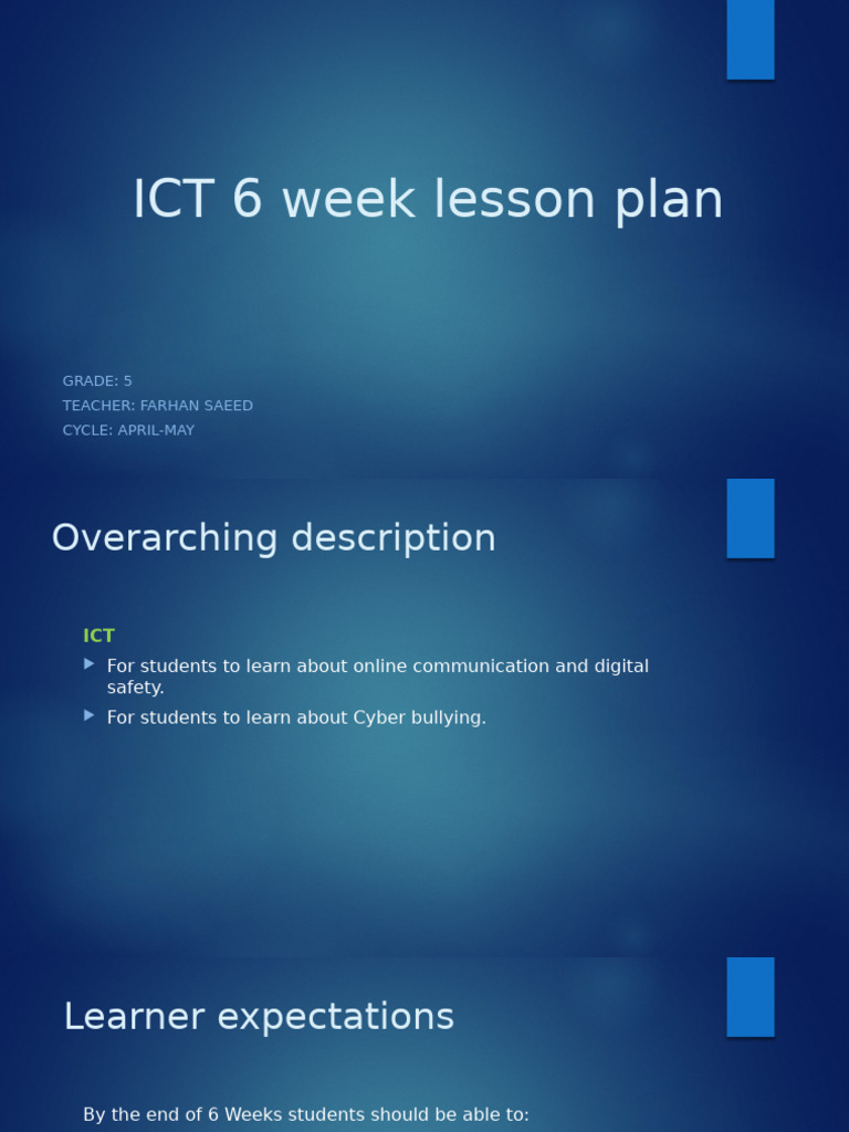 ICT 6 Week Lesson Plan - Pptxgrade 5 | PDF