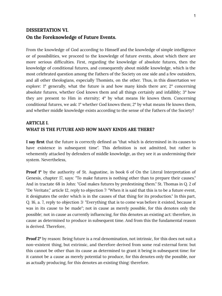 God's Knowledge of Future Events | PDF | Knowledge | Predestination