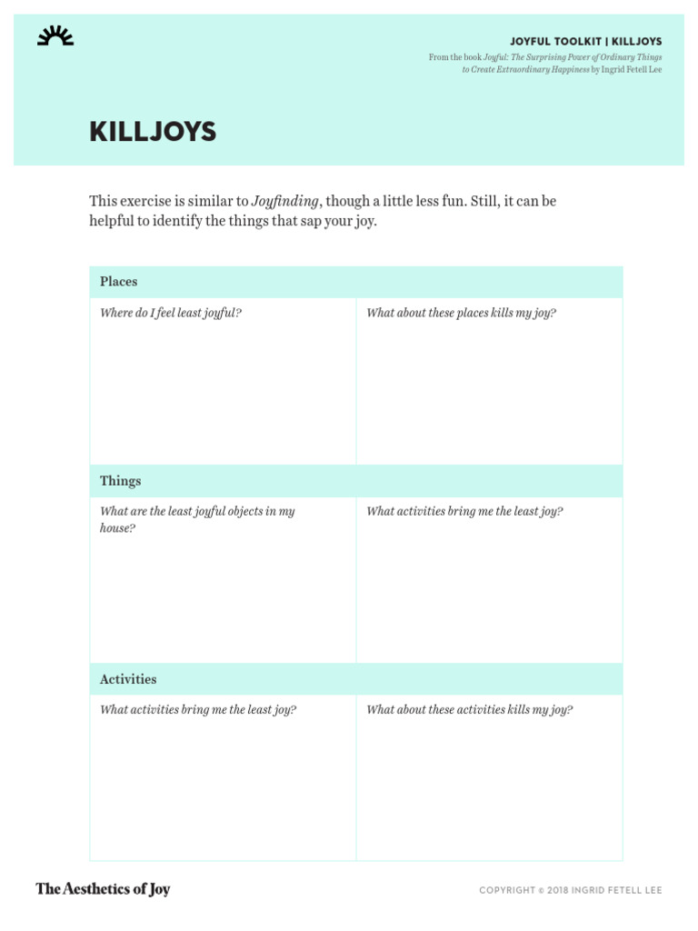 Killjoys Worksheet | PDF