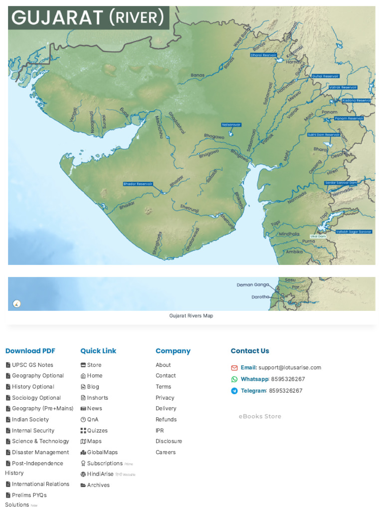 Gujarat River Map | PDF