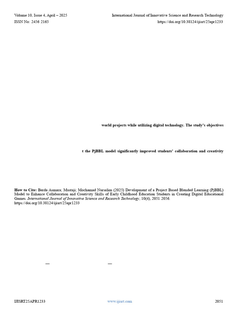 Development of A Project-Based Blended Learning (PJBBL) Model To ...