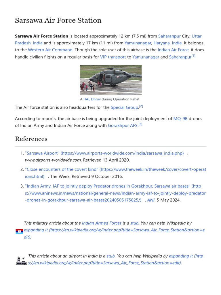 Sarsawa Air Force Station Overview | PDF | Aviation | Military Aviation