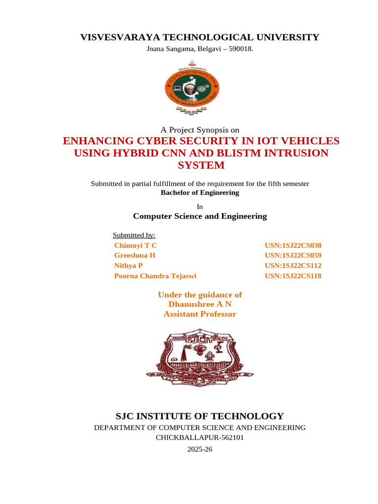 Synopsis - Format-6th Sem - (2024-25) | PDF | Deep Learning | Computer Security