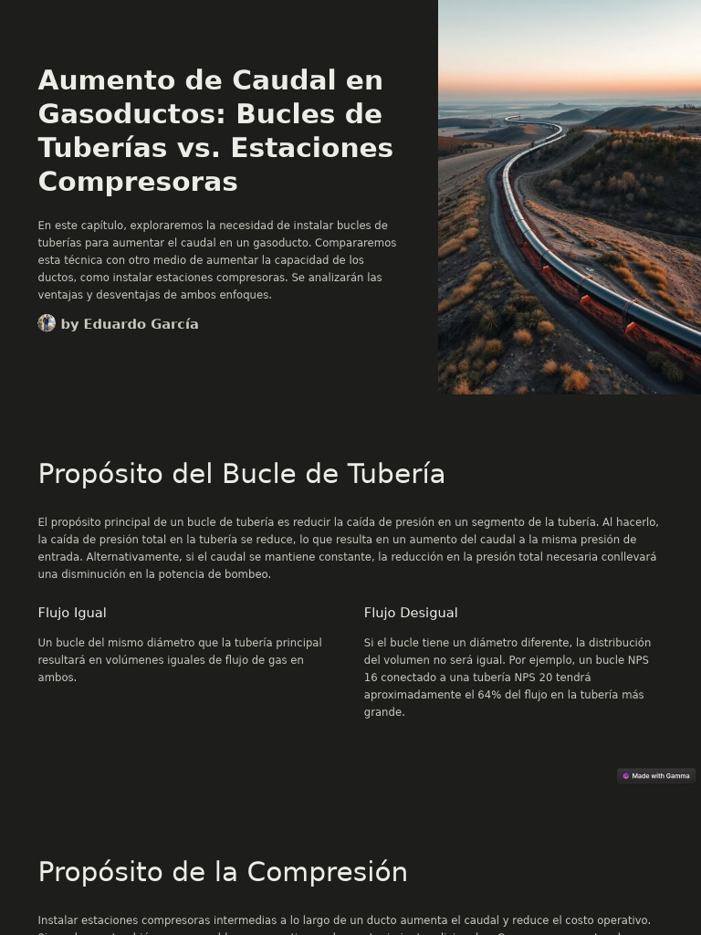 Aumento-de-Caudal-en-Gasoductos-Bucles-de-Tuberias-vs-Estaciones-Compresoras 3 | PDF