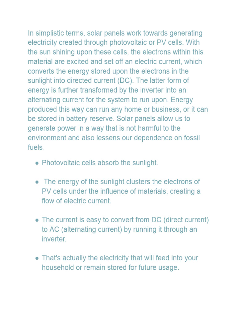 Solar Panel Technology | PDF