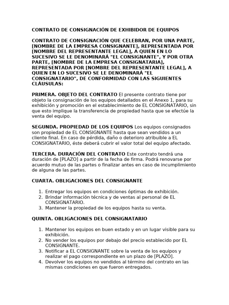 Contrato de Consignación | PDF