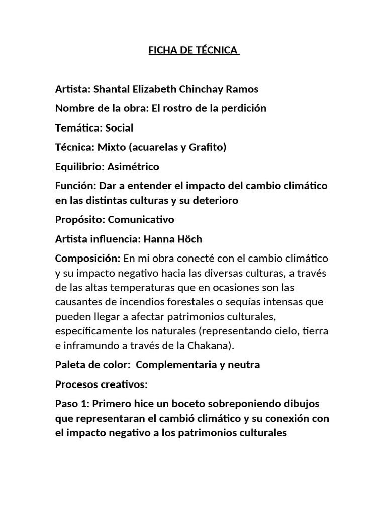 Ficha de Tecnica Obra Propia Secundaria Chakana | PDF
