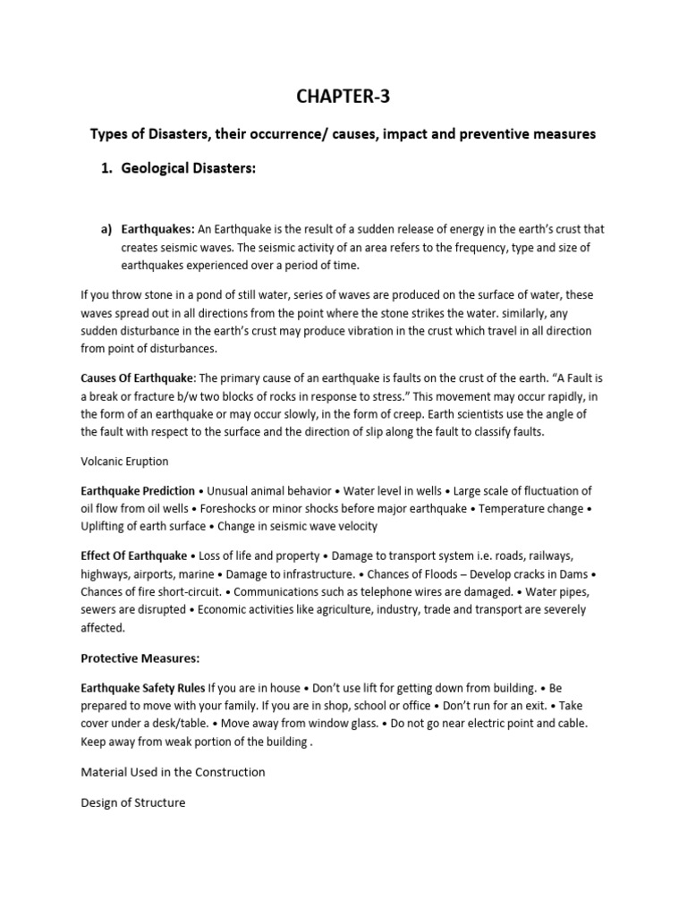 Types of Disasters and Prevention Methods | PDF | Hail | Lightning