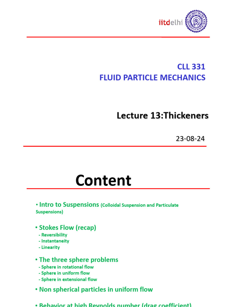 VS Lec13 2024 | PDF | Particle | Suspension (Chemistry)
