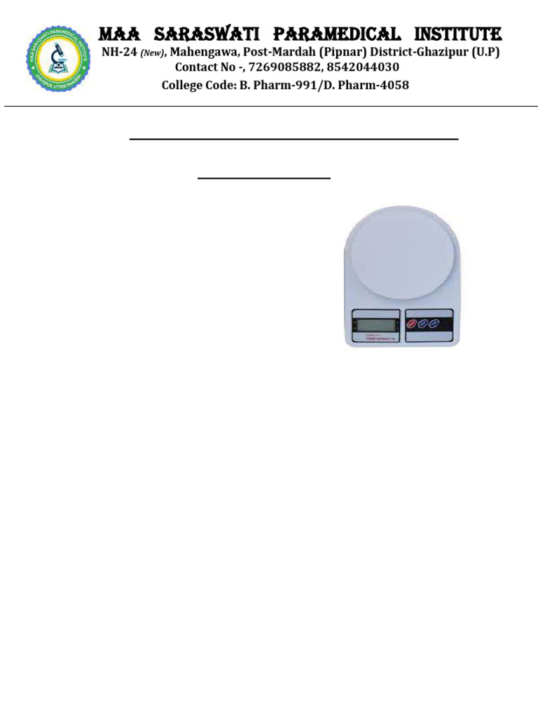 Digital Balance Sop | PDF