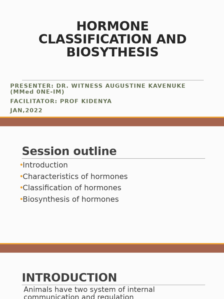 27.HORMONE CLASSIFICATION AND BIOSYNTHESIS | PDF | Adrenal Gland | Hormone