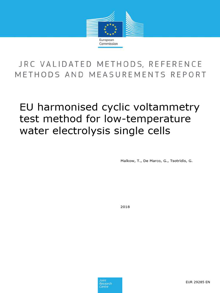 JRC-EU Harmonised Cyclic Voltammetry | PDF | Electrode | Electrochemistry