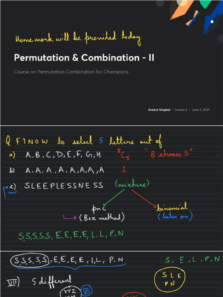 Permutation Combination II With Anno | PDF