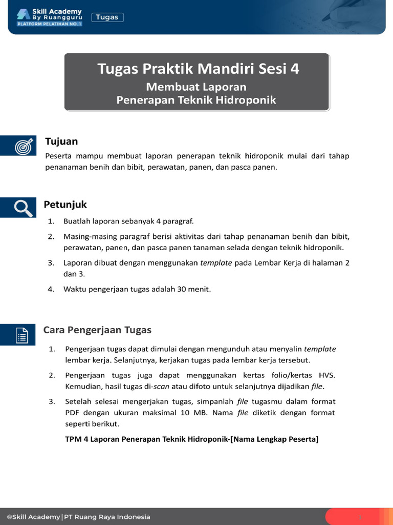 TPM 4 Laporan Penerapan Teknik Hidroponik (Nama Kartini) | PDF