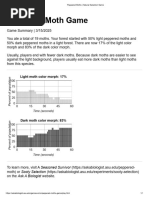 Peppered Moths Natural Selection Game | PDF