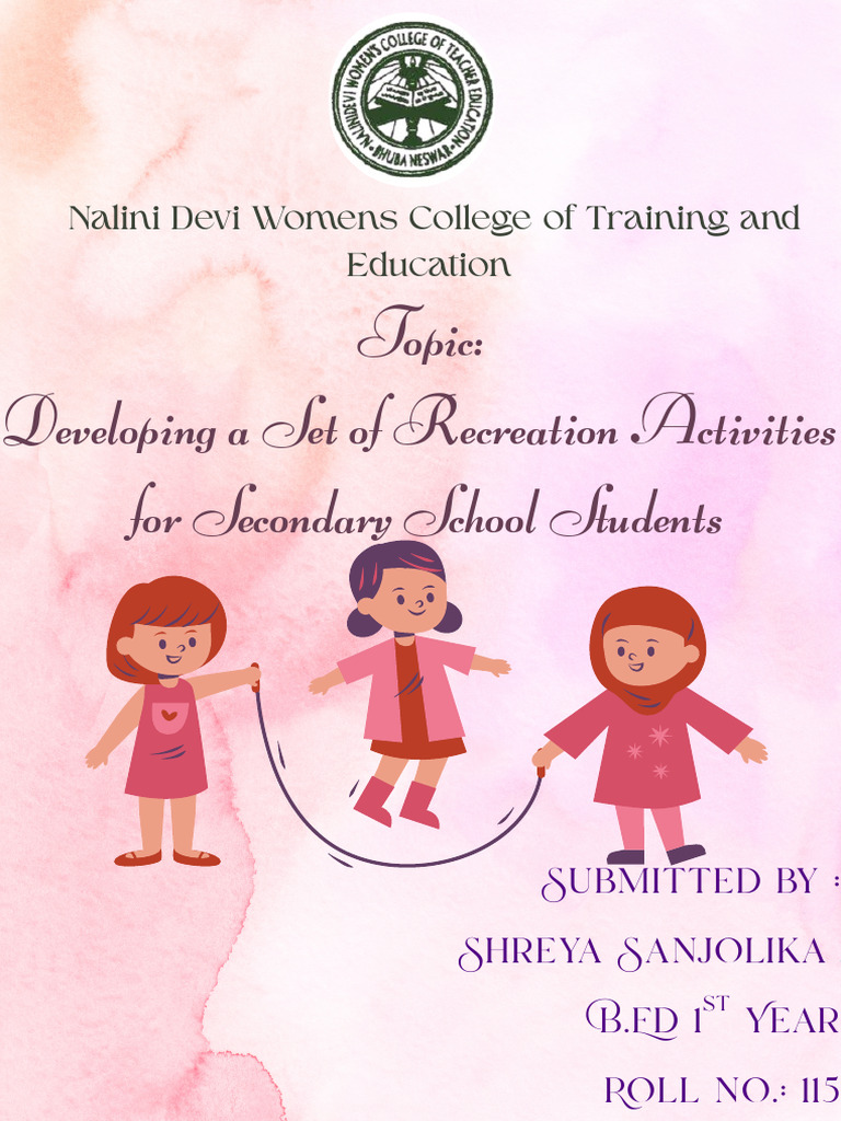 Developing A Set of Recreation Activities For Secondary School Students ...