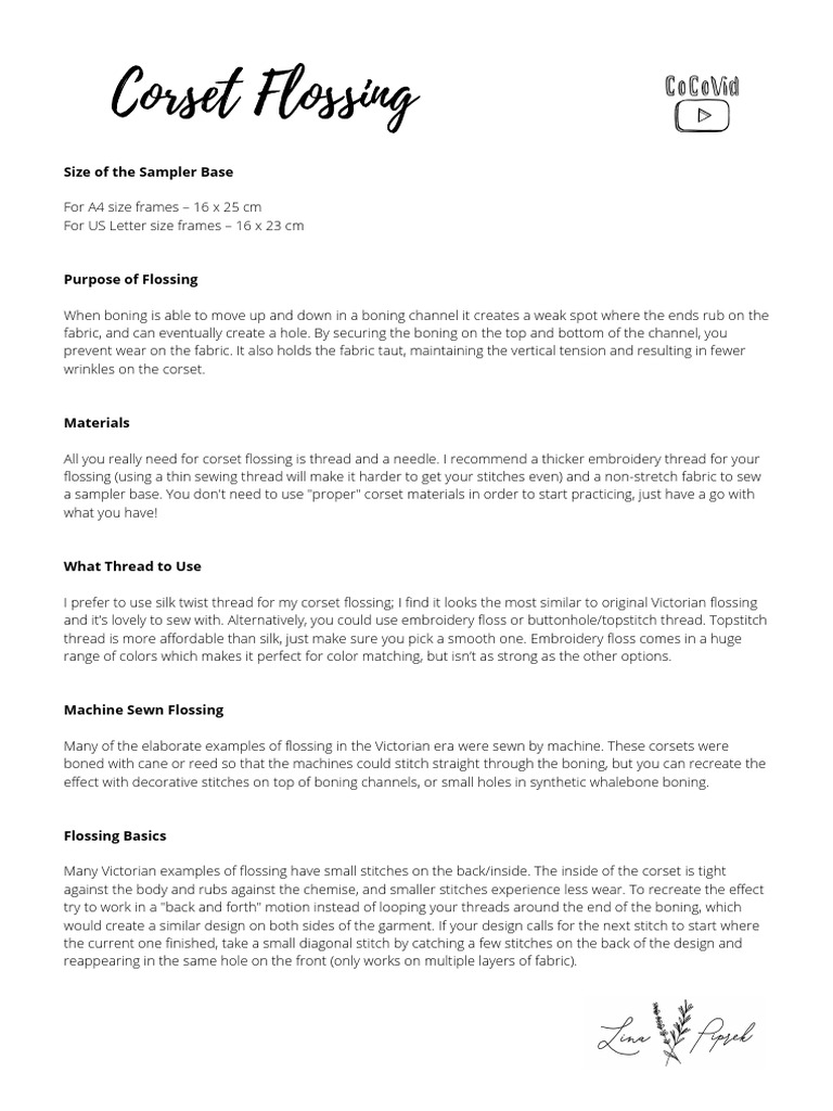 Corset Flossing Handout | PDF
