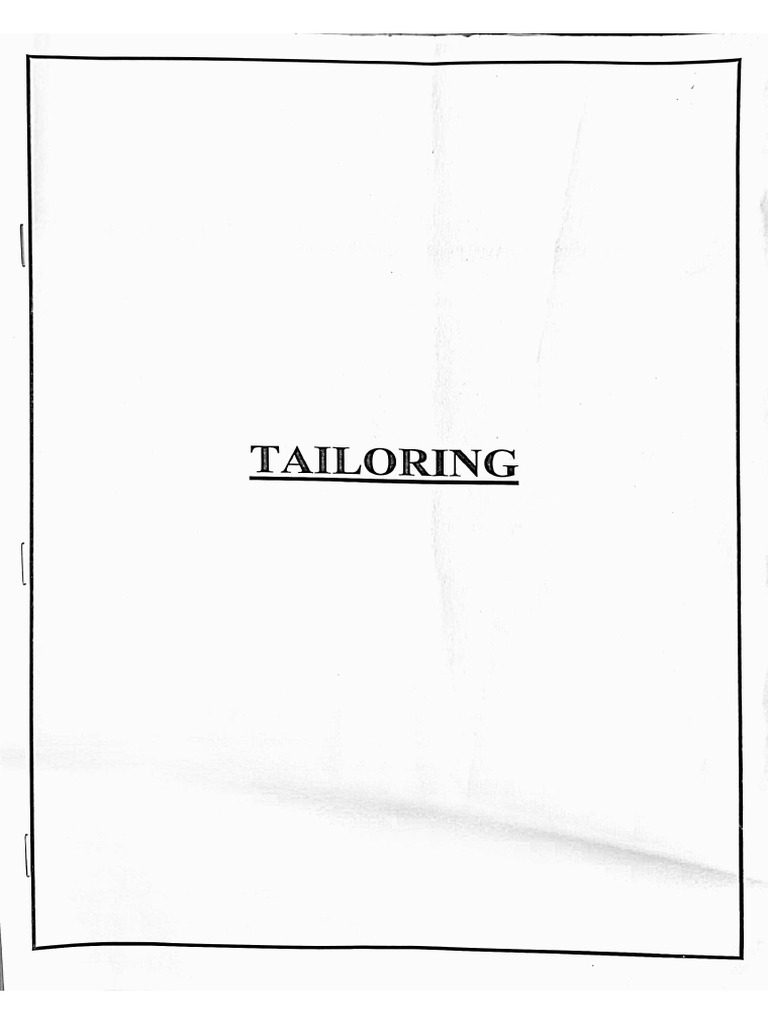 Tailoring Introduction | PDF