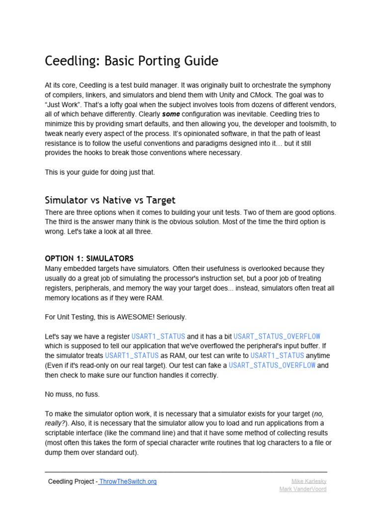 Ceedling Basic Porting | PDF | Directory (Computing) | Computer File