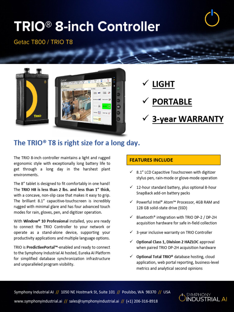 TRIO T Series Spec Sheets | PDF | Analog To Digital Converter | Touchscreen