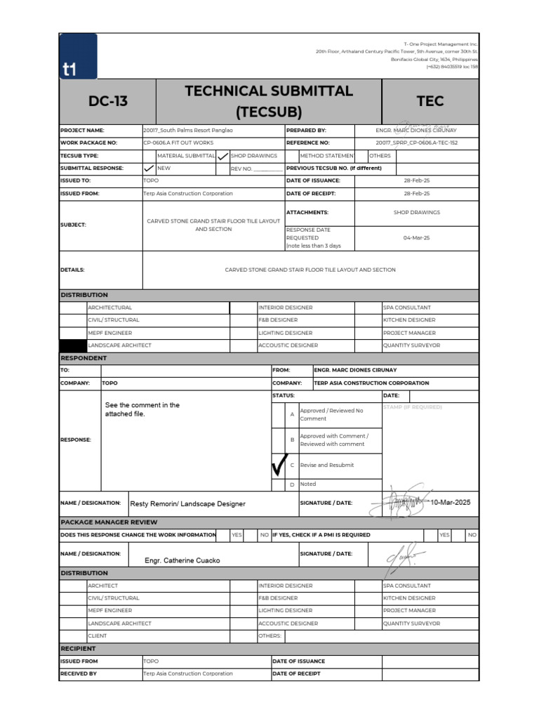 Responded 20017 SPRP CP-0606.A-TEC-152 | PDF