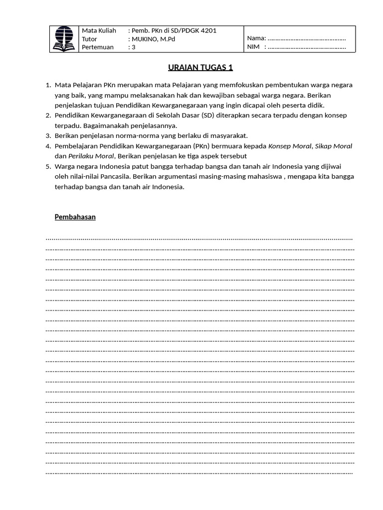 TT I Pemb. PKN Di SD | PDF