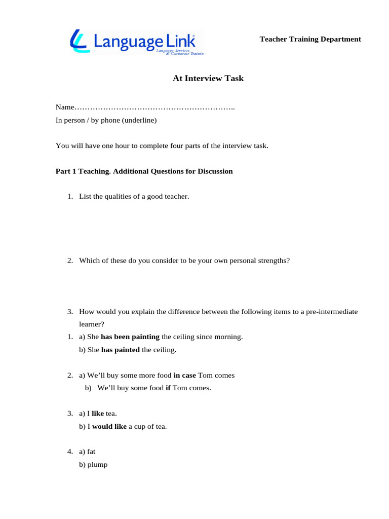 At Interview Task | PDF