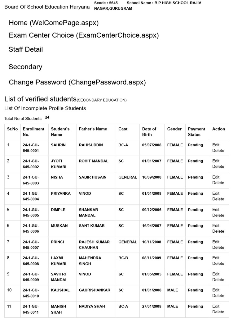 List of Students | PDF