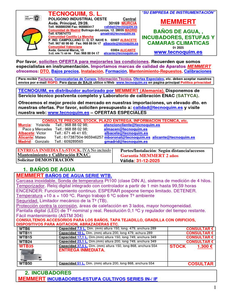 Memmert TQ | PDF | Uso eficiente de energía | Electrónica