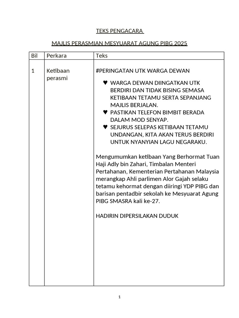 TPM PERASMIAN PIBG 2025 | PDF