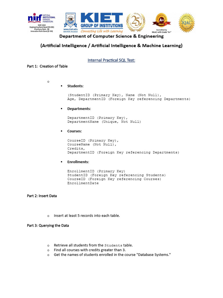 Internal Lab_assessment | PDF | Relational Database | Information Retrieval