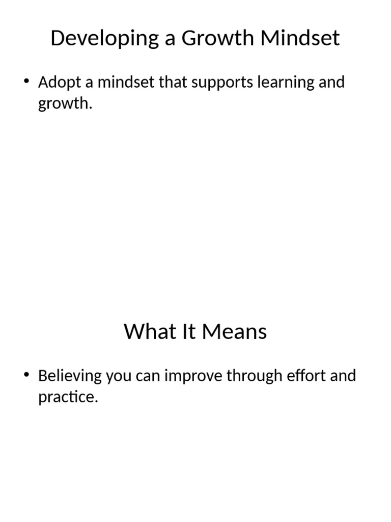 Growth Mindset Development | PDF