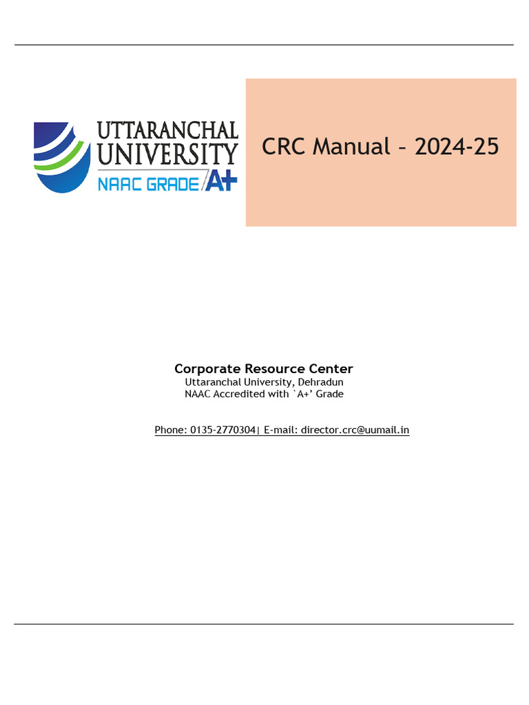 CRC Training & Placement Policies 2024-2025 | PDF | Internship | Job ...